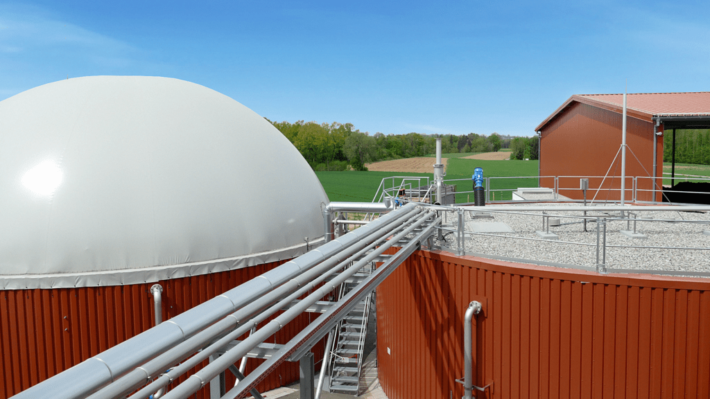Biogas plant for solid-state anaerobic digestion in Germany